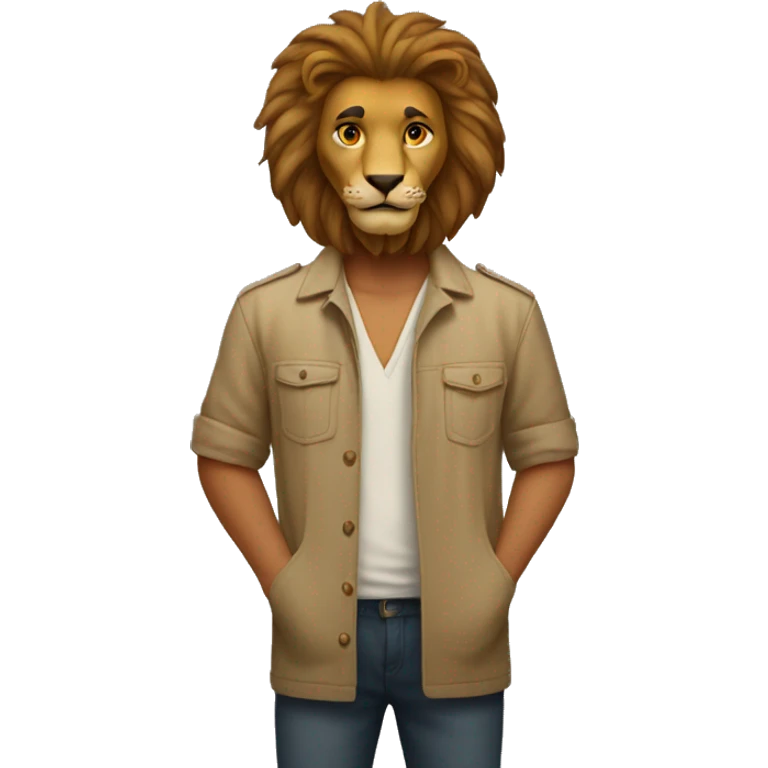 Man as lion emoji | AI Emoji Generator