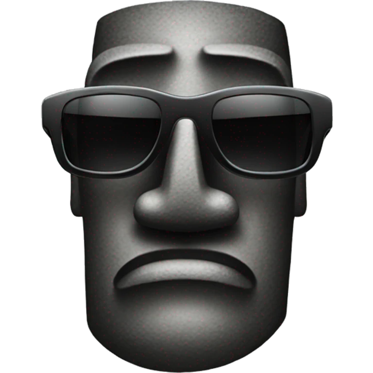 a moai whit Face With Sunglasses emoji | AI Emoji Generator