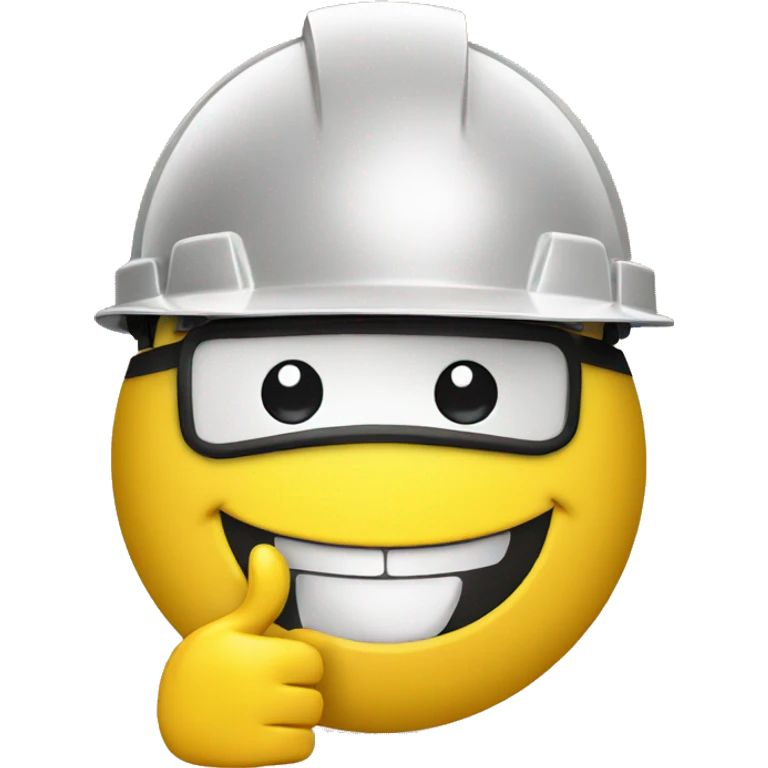 smiley in a construction helmet with thumbs up emoji | AI Emoji Generator
