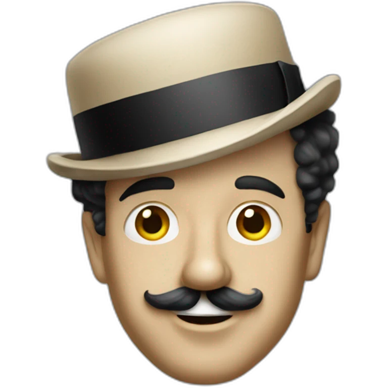 Charlie Chaplin sans chapeau emoji | AI Emoji Generator