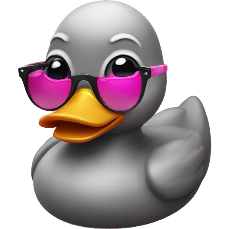 rubber duck with pink sunglasses emoji | AI Emoji Generator