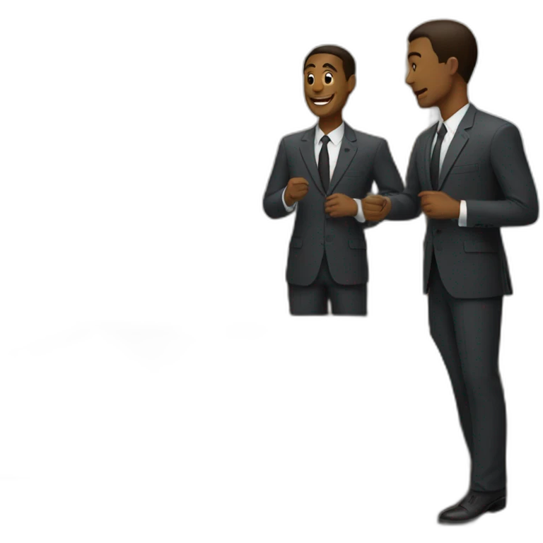two men in suit sharing hotel room emoji | AI Emoji Generator