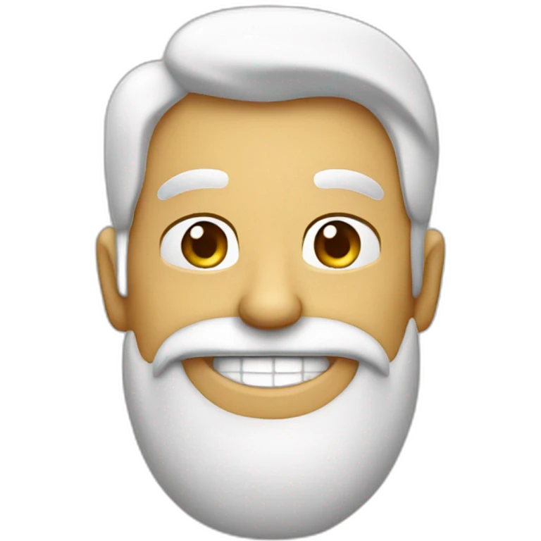 Hombre calvo con barba blanca sonriendo emoji | AI Emoji Generator