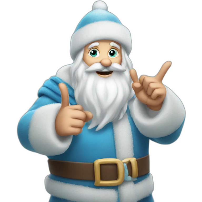 Father Frost shows hand sign of the horns emoji | AI Emoji Generator