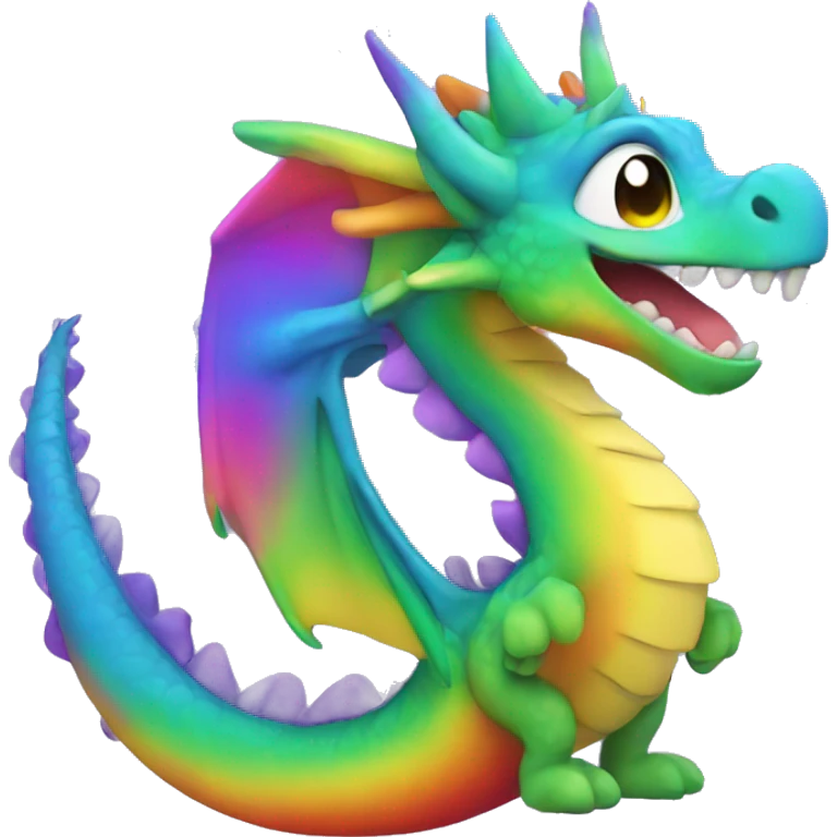 Rainbow adopt me dragon with spiral shell emoji | AI Emoji Generator