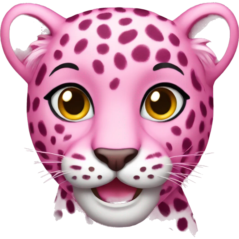 pink leopard smiling emoji | AI Emoji Generator