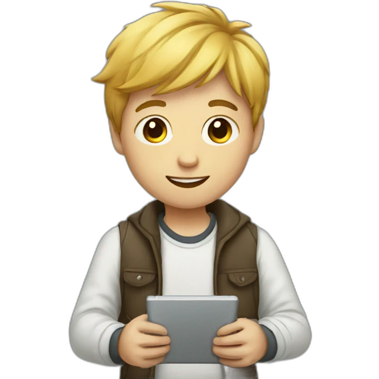 boy with tablet emoji | AI Emoji Generator