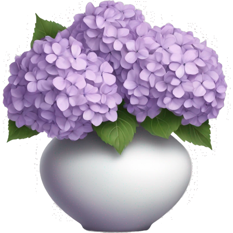 Lilac Hydrangeas in white vase emoji | AI Emoji Generator