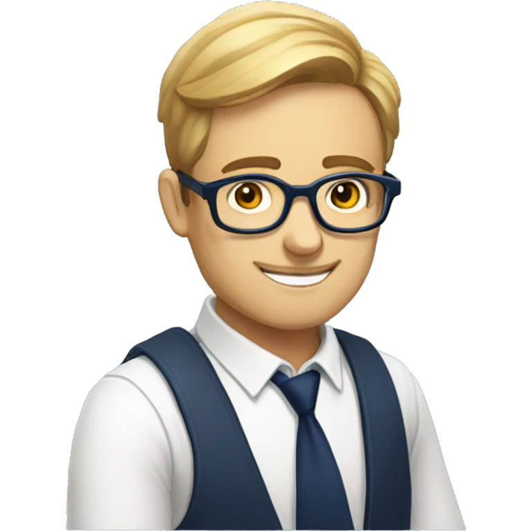 A man with specs white shirt and navy blue tie reading a book called ...