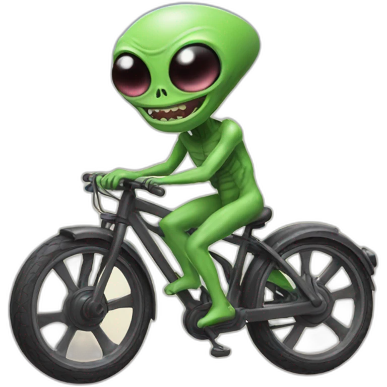 Alien on a bike emoji | AI Emoji Generator