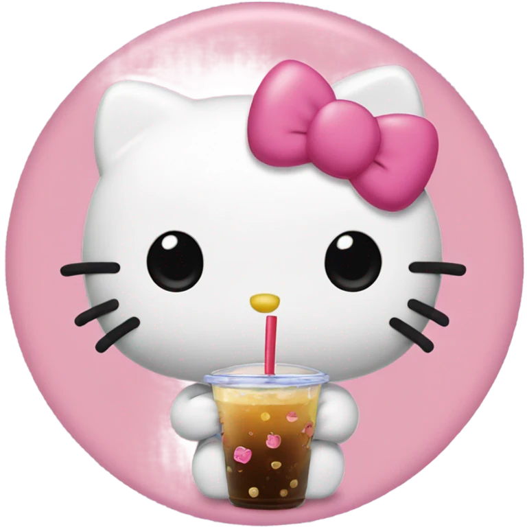 Hello kitty drinking boba emoji | AI Emoji Generator