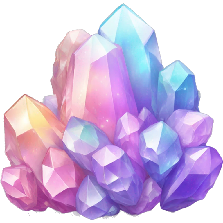 Pastel iridescent rainbow crystal clusters emoji | AI Emoji Generator