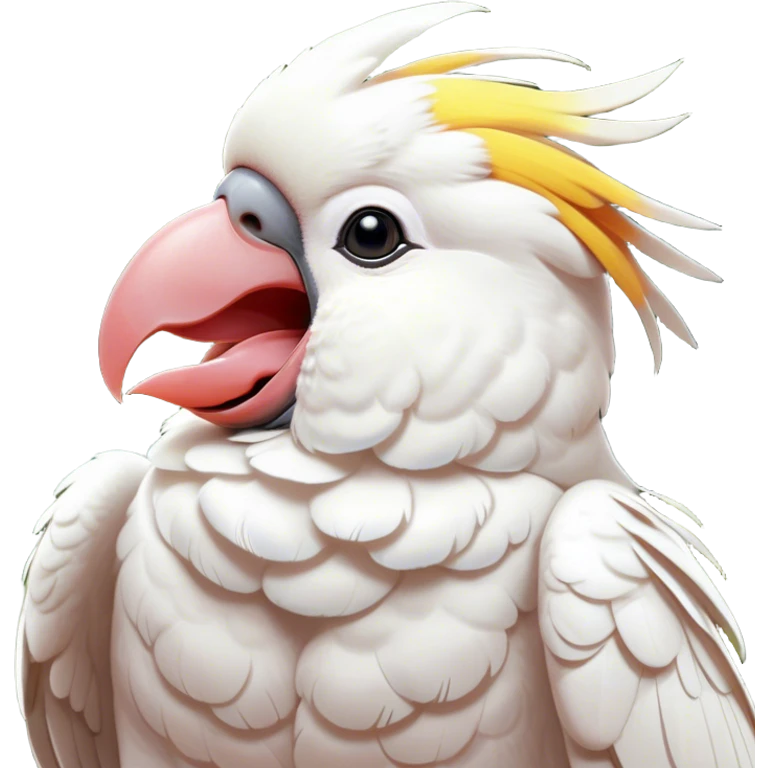 Cinematic Cute Yawning Cockatoo Portrait Emoji, Head tilted slightly ...