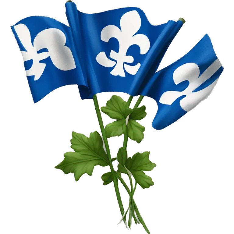 drapeau du quebec avec 4 fleurs de lis emoji | AI Emoji Generator
