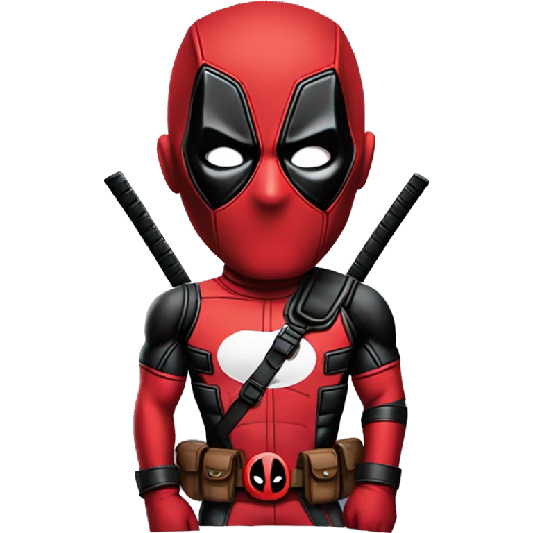 Deadpool standing sidewise with swag emoji | AI Emoji Generator