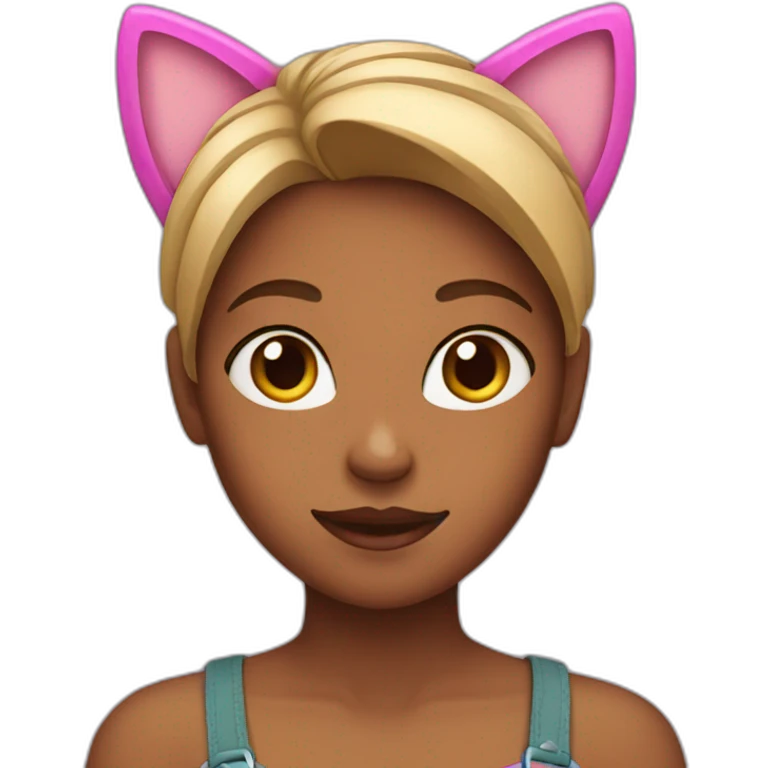 A girl with cat ears emoji | AI Emoji Generator