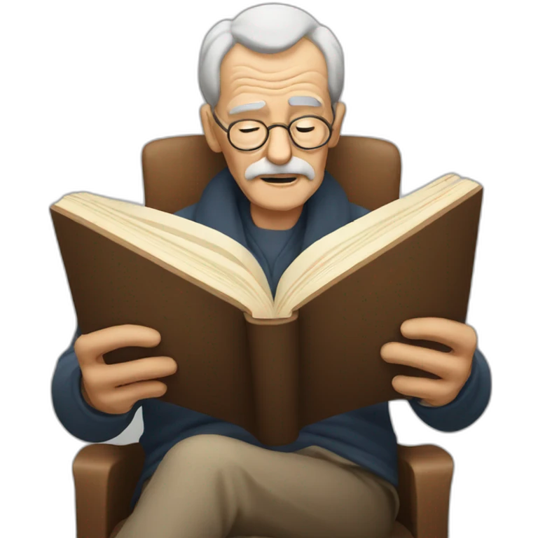 reading old man emoji | AI Emoji Generator