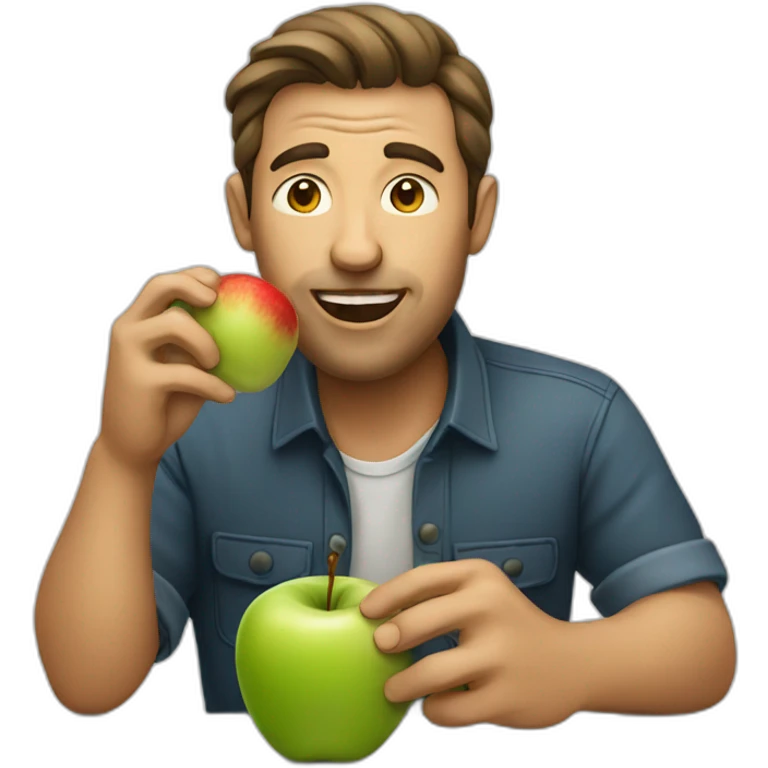 A man eating apple emoji | AI Emoji Generator