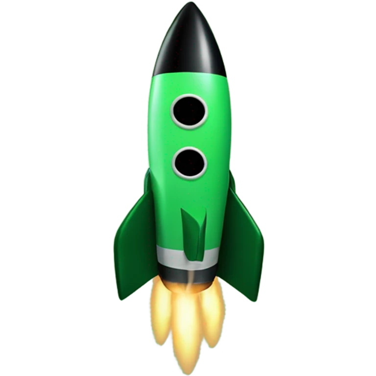green and black rocket ship emoji | AI Emoji Generator