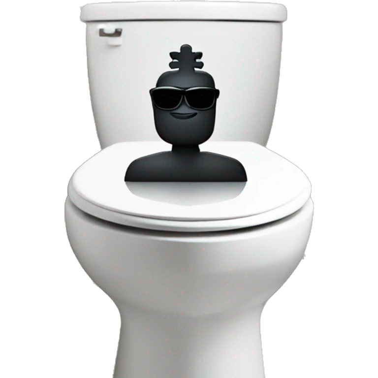 Chess piece with sunglasses on toilet emoji | AI Emoji Generator
