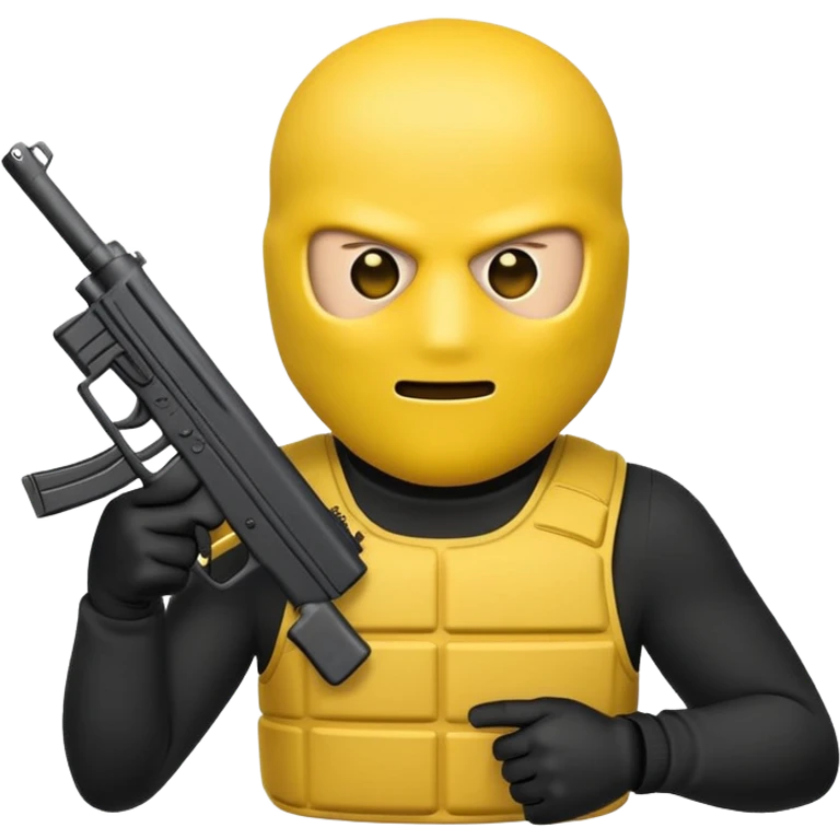 Yellow emoji with a ski mask on pointing a Glock at the user emoji | AI ...