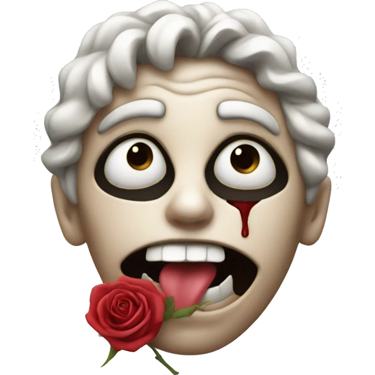 freaky face with rose in mouth emoji | AI Emoji Generator