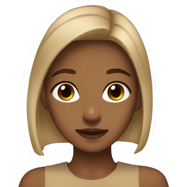 Aesthetic girl tan with brown hair emoji | AI Emoji Generator