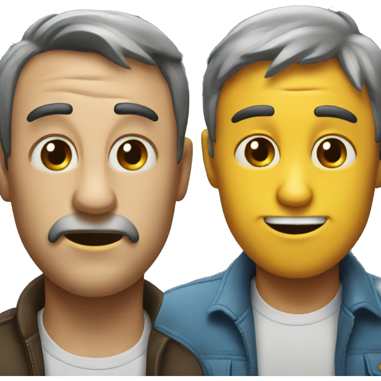 An image with two identical emoji faces. On the left, a sad man. On the ...