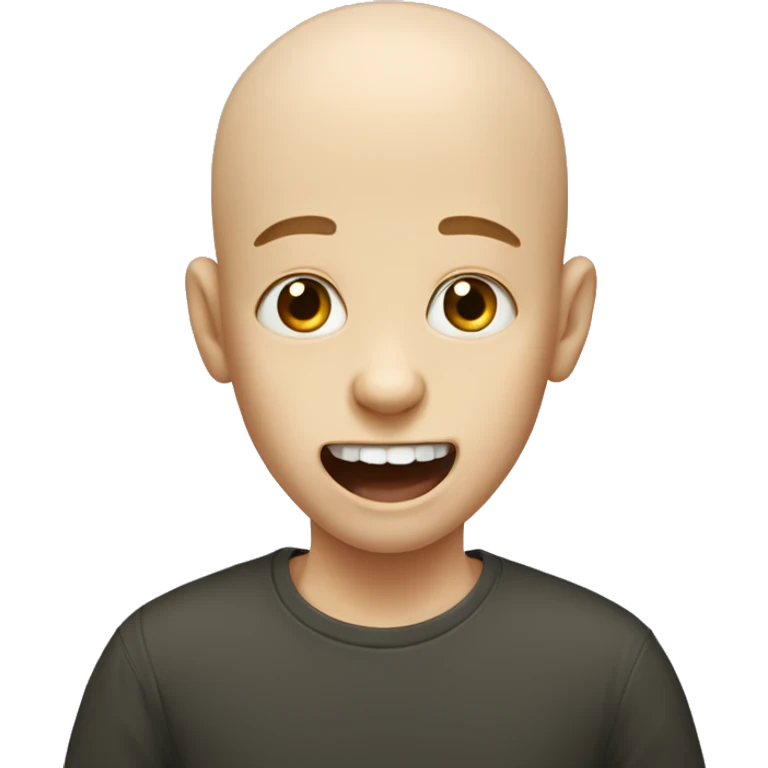 bald boy with open mouth missing teeth emoji | AI Emoji Generator
