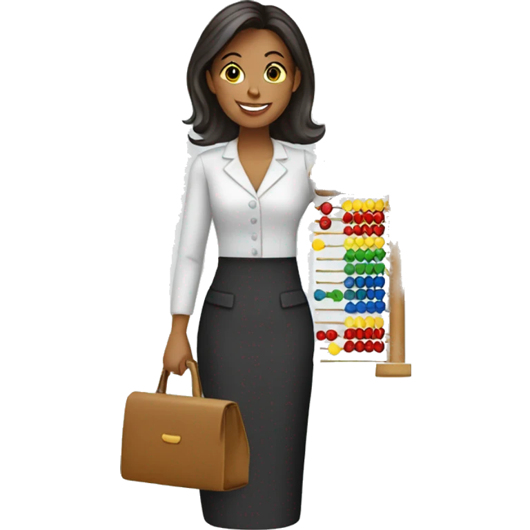 female accountant holding abacus emoji | AI Emoji Generator
