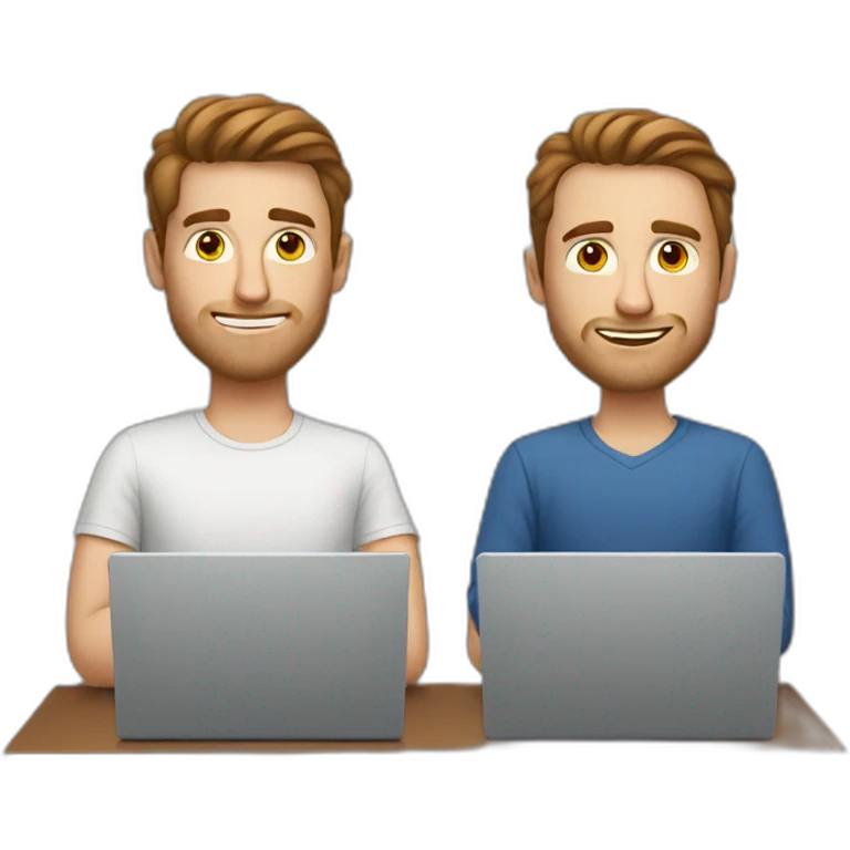 two white guys with brown hair usin their laptops emoji | AI Emoji ...