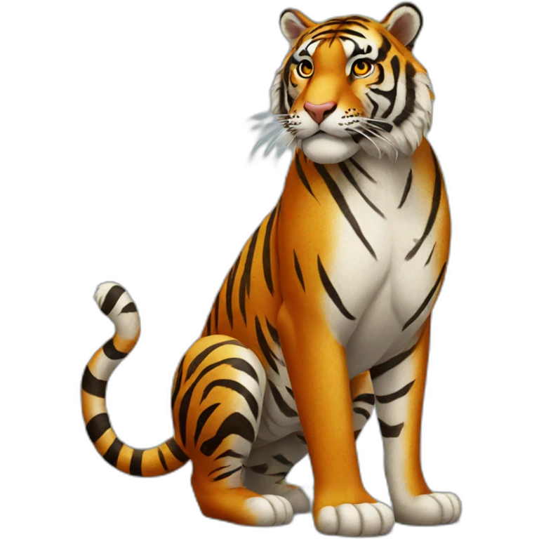 Tiger without one leg emoji | AI Emoji Generator