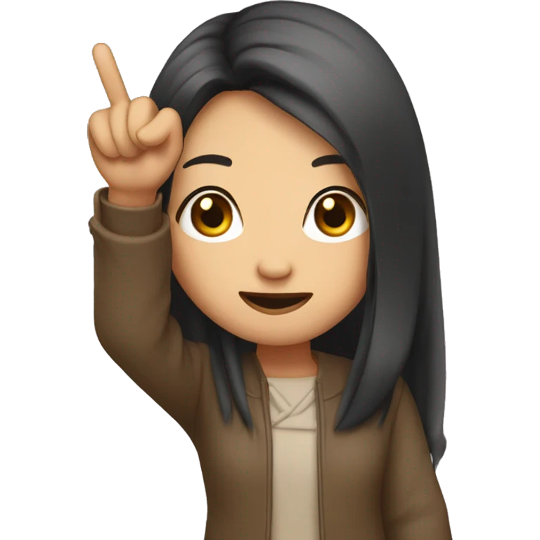 asian girl with long middle finger nails emoji | AI Emoji Generator