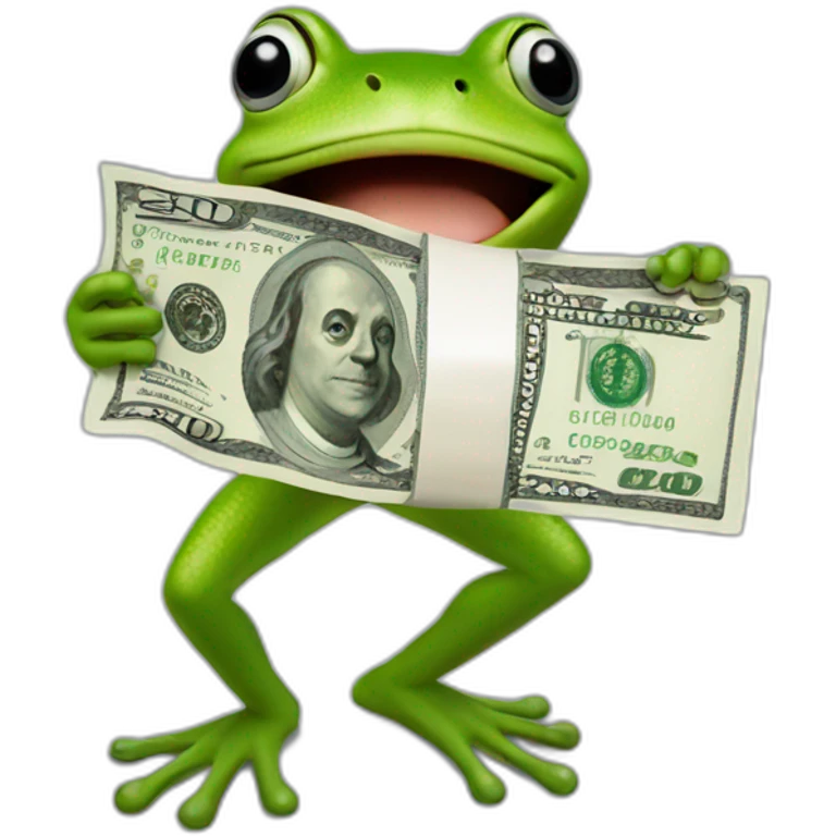 frog using Copilot money emoji | AI Emoji Generator