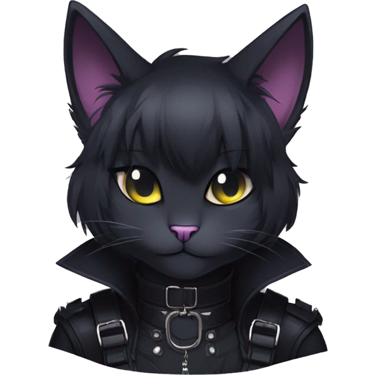 Gorgeous furry gothic dark techwear anime style anthro black cat furry ...