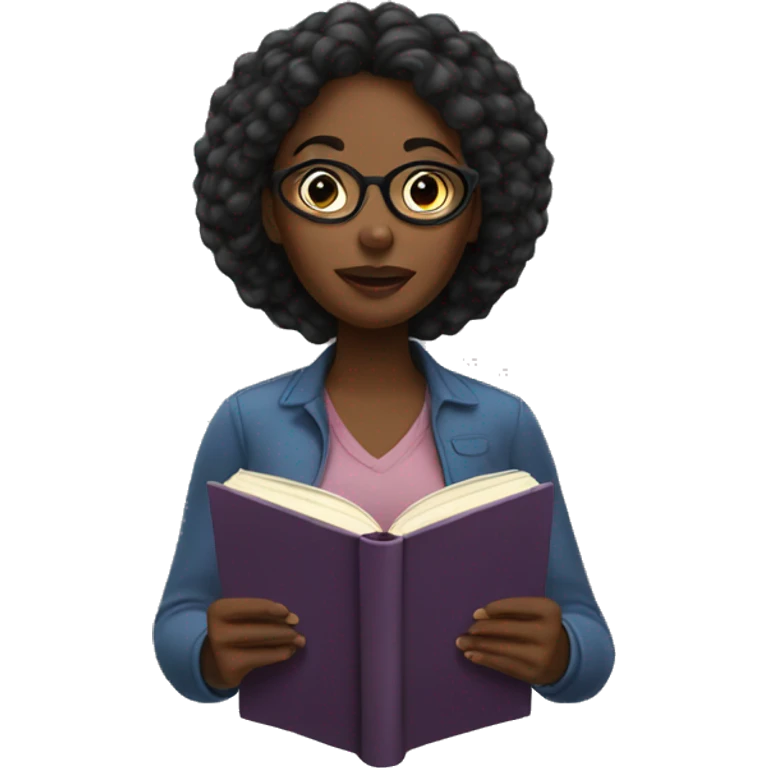 Black woman reading a book emoji | AI Emoji Generator