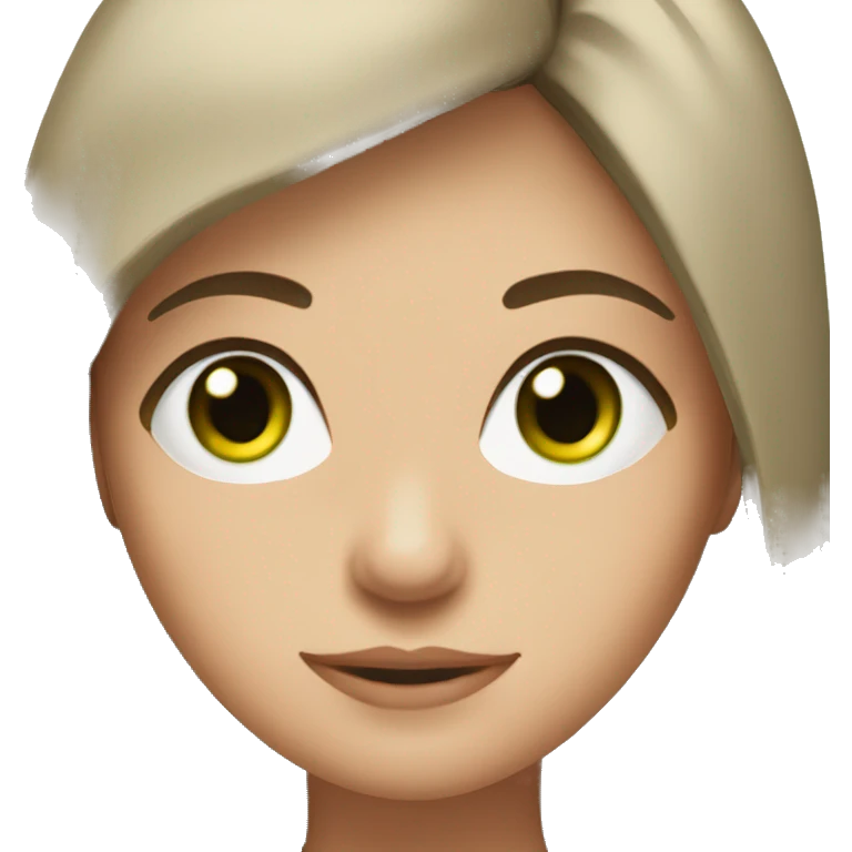 green eyed, brunette girl with straight, shoulder length hair emoji ...