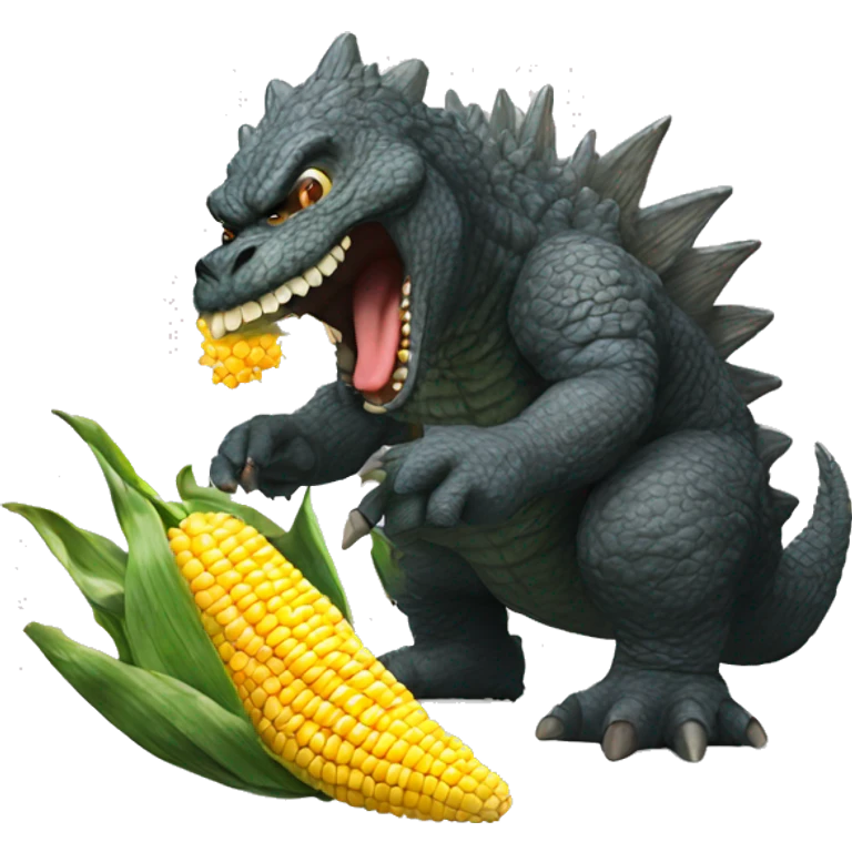 Godzilla eating corn emoji | AI Emoji Generator