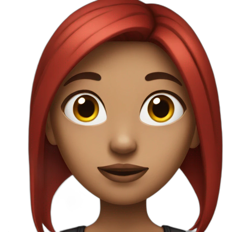 girl with black and red long hair, with nose piercing emoji | AI Emoji ...