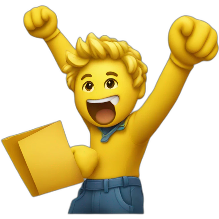 emoji yellow abrazando una letra M emoji | AI Emoji Generator