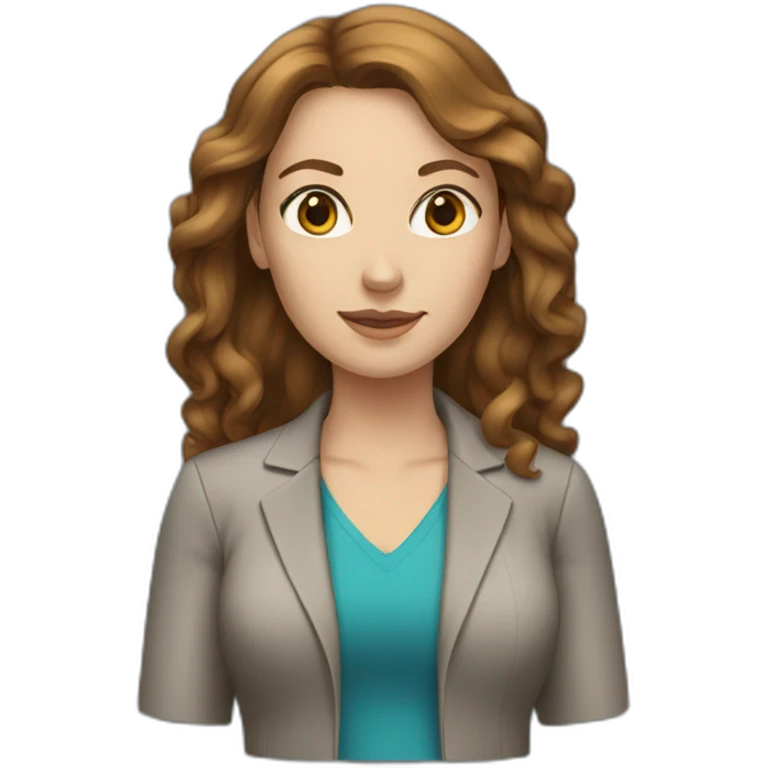 white woman with brown hair boss emoji | AI Emoji Generator