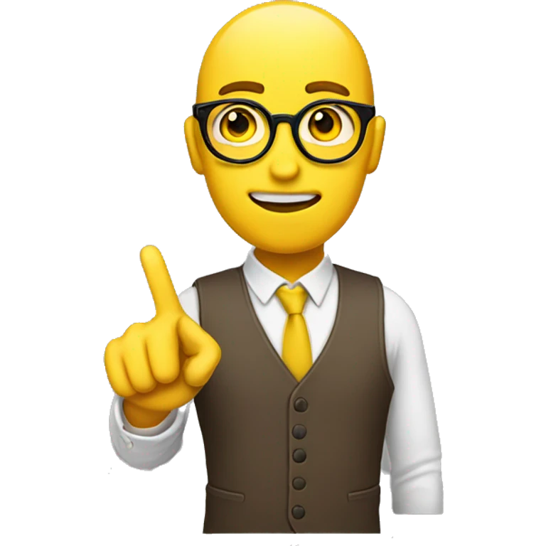 yellow circle nerd emoji with index finger pointing up emoji | AI Emoji ...