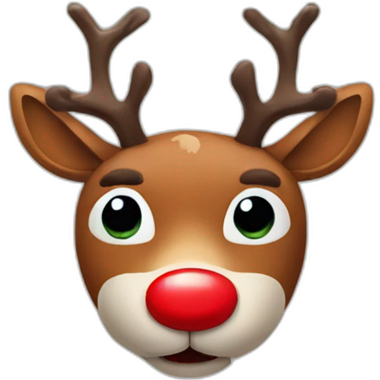 Rudolph head with red nose emoji | AI Emoji Generator