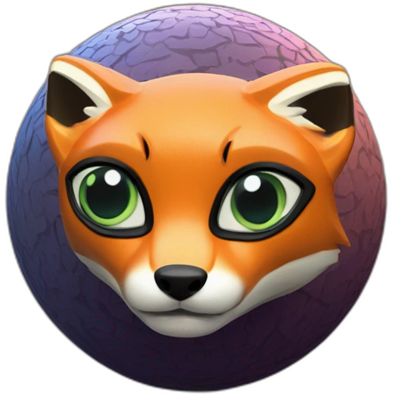 3d sphere with a cartoon Fox skin texture with Eye of Horus emoji | AI ...