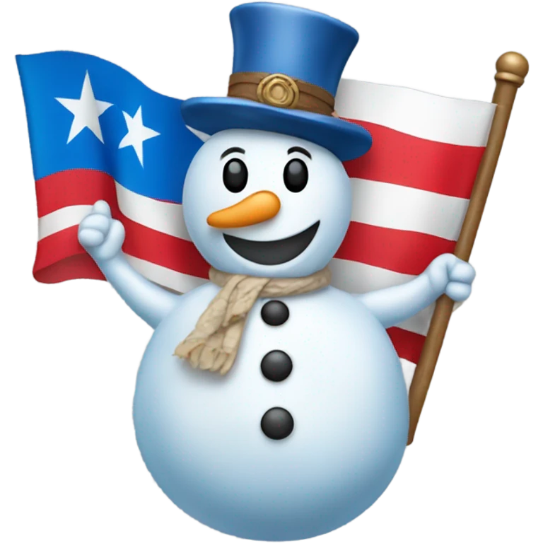Frosty the Snowman holding the flag of Puerto Rico emoji | AI Emoji ...