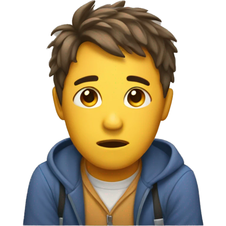 An normal tired emoji with homework emoji | AI Emoji Generator