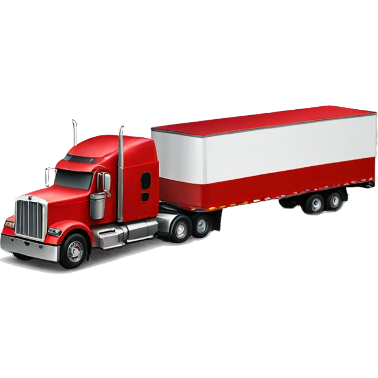Realistic red 18 wheeler truck with red trailer emoji | AI Emoji Generator