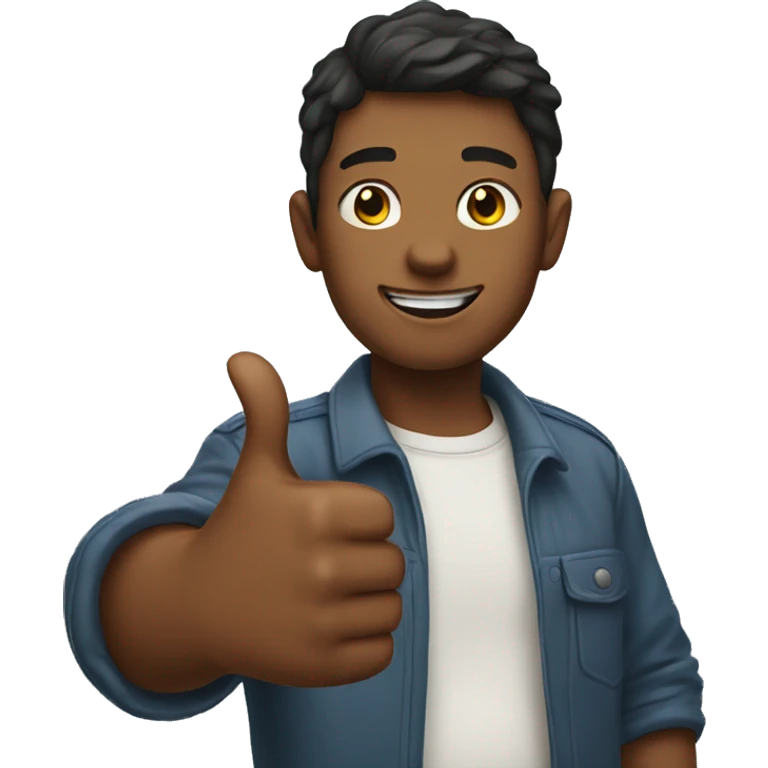 Boy holding thumbs up in both hands emoji | AI Emoji Generator