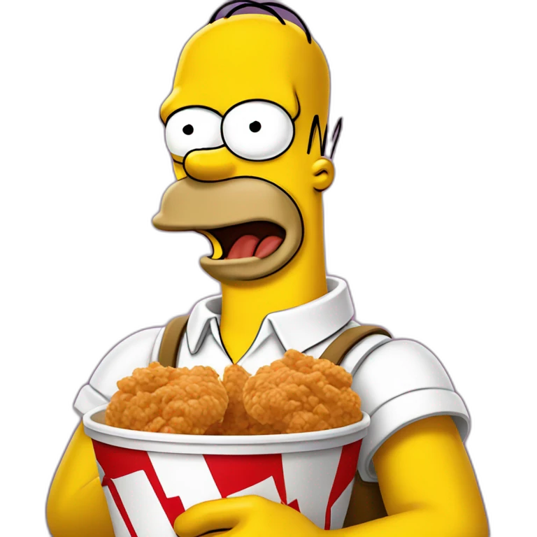 homer simpson eating kfc emoji | AI Emoji Generator