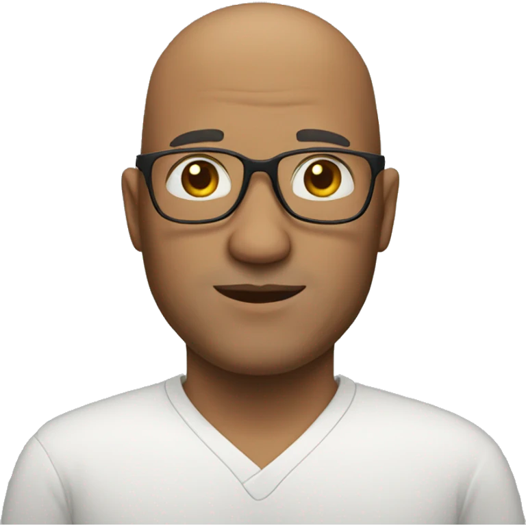 glasses, bald, middle-aged man emoji | AI Emoji Generator